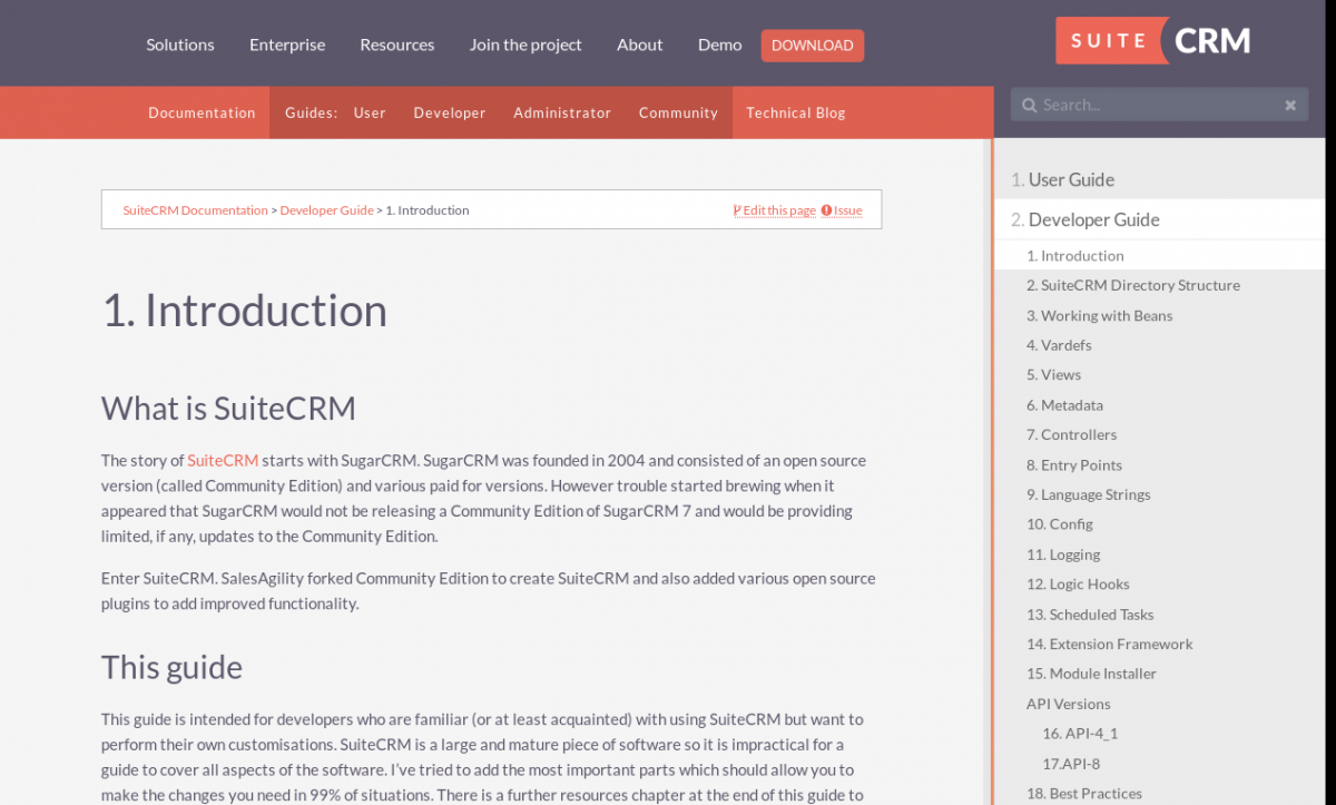 New SuiteCRM online documentation - SuiteCRM